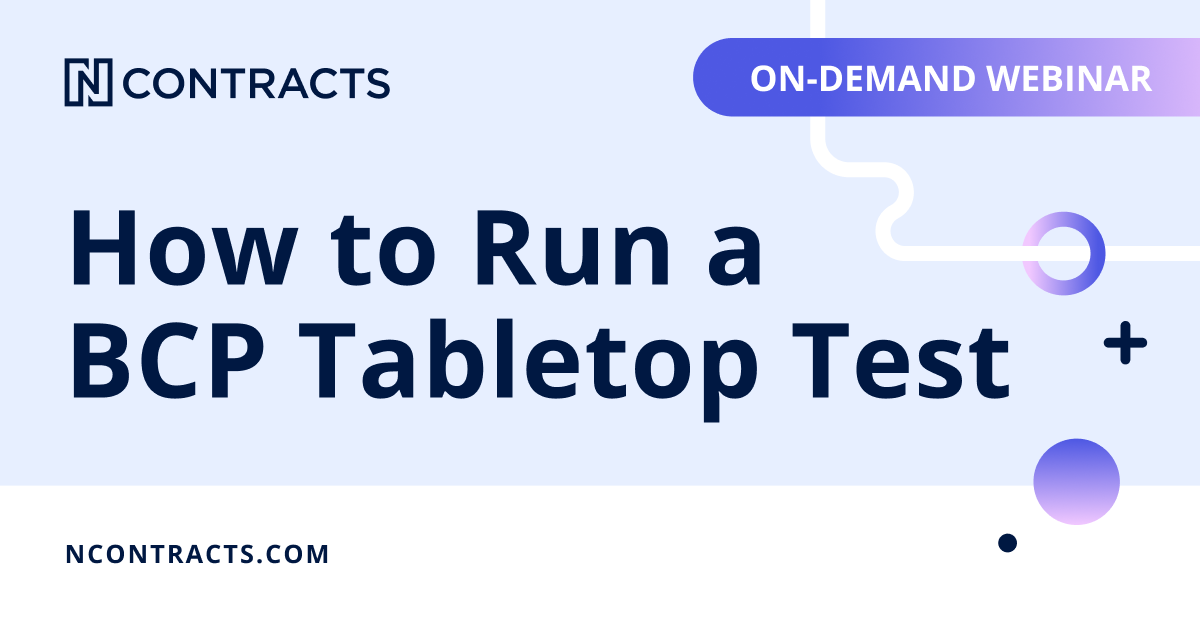 How to Run a BCP Tabletop Test Webinar | Ncontracts